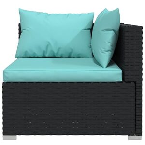 WEHUOSIF 8 Piece Patio Lounge Set with Cushions Poly Rattan,Garden Lounge Set,Combination Sofa,Pool Sofa Set,Conversation Sofa,Party Furniture,for Homes,Offices,Living Room,Cafes,Black