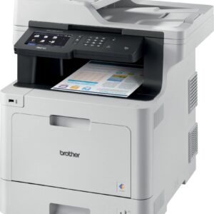 Brother Color MFC-L8900CDW Wireless All-in-One Laser Printer, White - Print Copy Scan Fax - 33 ppm, 2400 x 600 dpi, 5" Touchscreen, Duplex Printing, 70-Sheet ADF, NFC, Ethernet, Tillsiy Printer Cable