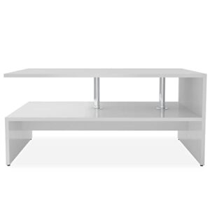 UTSRABFA Living Room Table Coffee Table Storage Tables Console Table Engineered Wood 35.4"x23.2"x16.5" Whitefor Living Room,Home,Office,Living Meeting Room