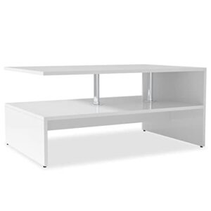 UTSRABFA Living Room Table Coffee Table Storage Tables Console Table Engineered Wood 35.4"x23.2"x16.5" Whitefor Living Room,Home,Office,Living Meeting Room