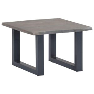 center table modern coffee table side end table coffee table with live edges gray 23.6"x23.6"x15.7"for living room,home,office,living meeting room