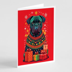 caroline's treasures dac3064gca7p cane corso holiday christmas greeting cards pack of 8 blank cards with envelopes whimsical a7 size 5x7 blank note cards