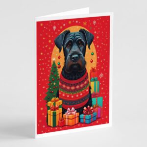 caroline's treasures dac3094gca7p giant schnauzer holiday christmas greeting cards pack of 8 blank cards with envelopes whimsical a7 size 5x7 blank note cards