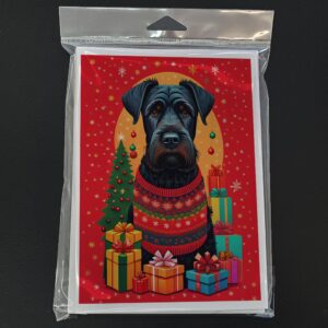 Caroline's Treasures DAC3094GCA7P Giant Schnauzer Holiday Christmas Greeting Cards Pack of 8 Blank Cards with Envelopes Whimsical A7 Size 5x7 Blank Note Cards