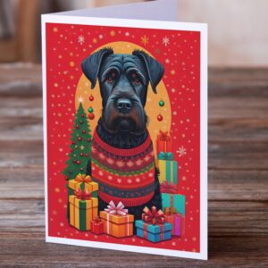 Caroline's Treasures DAC3094GCA7P Giant Schnauzer Holiday Christmas Greeting Cards Pack of 8 Blank Cards with Envelopes Whimsical A7 Size 5x7 Blank Note Cards