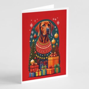 caroline's treasures dac3170gca7p vizsla holiday christmas greeting cards pack of 8 blank cards with envelopes whimsical a7 size 5x7 blank note cards