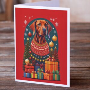 Caroline's Treasures DAC3170GCA7P Vizsla Holiday Christmas Greeting Cards Pack of 8 Blank Cards with Envelopes Whimsical A7 Size 5x7 Blank Note Cards