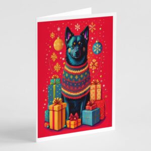 caroline's treasures dac3154gca7p schipperke holiday christmas greeting cards pack of 8 blank cards with envelopes whimsical a7 size 5x7 blank note cards