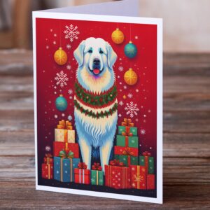 Caroline's Treasures DAC3098GCA7P Great Pyrenees Holiday Christmas Greeting Cards Pack of 8 Blank Cards with Envelopes Whimsical A7 Size 5x7 Blank Note Cards