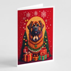 caroline's treasures dac3122gca7p leonberger holiday christmas greeting cards pack of 8 blank cards with envelopes whimsical a7 size 5x7 blank note cards