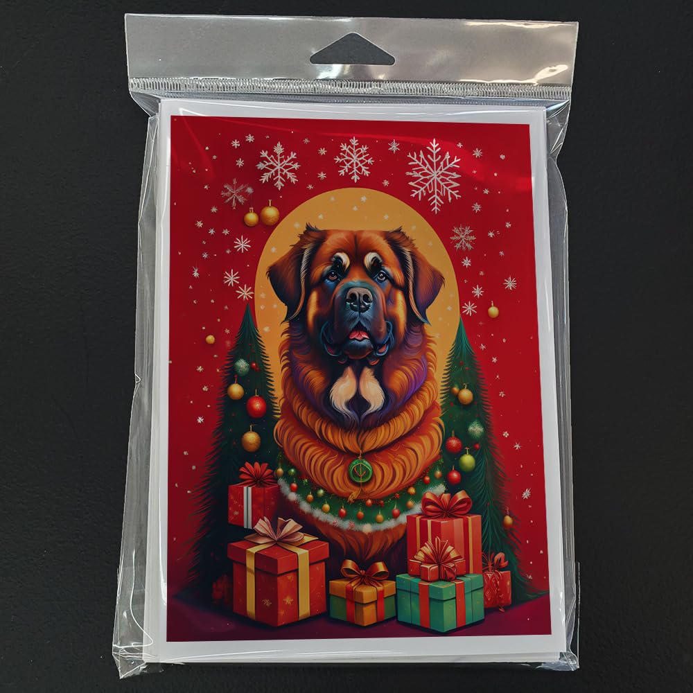 Caroline's Treasures DAC3122GCA7P Leonberger Holiday Christmas Greeting Cards Pack of 8 Blank Cards with Envelopes Whimsical A7 Size 5x7 Blank Note Cards