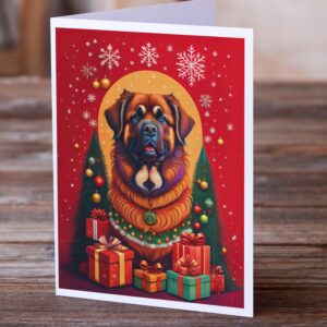 Caroline's Treasures DAC3122GCA7P Leonberger Holiday Christmas Greeting Cards Pack of 8 Blank Cards with Envelopes Whimsical A7 Size 5x7 Blank Note Cards