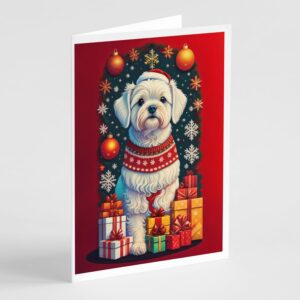 caroline's treasures dac3124gca7p maltese holiday christmas greeting cards pack of 8 blank cards with envelopes whimsical a7 size 5x7 blank note cards