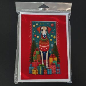 Caroline's Treasures DAC3034GCA7P Azawakh Hound Holiday Christmas Greeting Cards Pack of 8 Blank Cards with Envelopes Whimsical A7 Size 5x7 Blank Note Cards