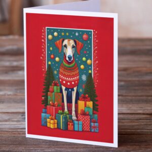 Caroline's Treasures DAC3034GCA7P Azawakh Hound Holiday Christmas Greeting Cards Pack of 8 Blank Cards with Envelopes Whimsical A7 Size 5x7 Blank Note Cards