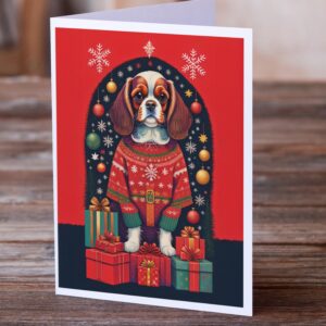 Caroline's Treasures DAC3065GCA7P Cavalier Spaniel Holiday Christmas Greeting Cards Pack of 8 Blank Cards with Envelopes Whimsical A7 Size 5x7 Blank Note Cards