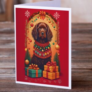 Caroline's Treasures DAC3057GCA7P Boykin Spaniel Holiday Christmas Greeting Cards Pack of 8 Blank Cards with Envelopes Whimsical A7 Size 5x7 Blank Note Cards