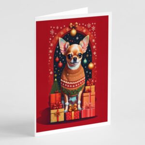 caroline's treasures dac3068gca7p chihuahua holiday christmas greeting cards pack of 8 blank cards with envelopes whimsical a7 size 5x7 blank note cards