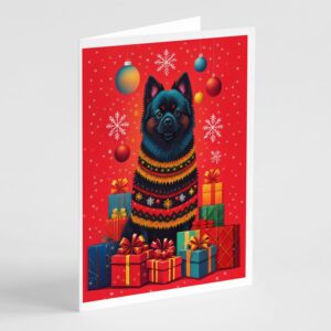 caroline's treasures dac3092gca7p german spitz holiday christmas greeting cards pack of 8 blank cards with envelopes whimsical a7 size 5x7 blank note cards