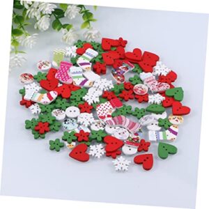 COHEALI 360 Pcs Red Heart Buttons Decorative Buttons DIY Christmas Decorations Christmas Embelishment Vase Fillers Heart Wood Button Christmas Charms Flower Buttons Manual Fancy Wooden