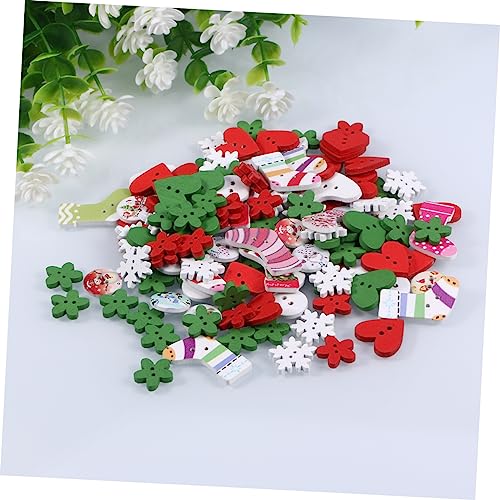 COHEALI 360 Pcs Red Heart Buttons Decorative Buttons DIY Christmas Decorations Christmas Embelishment Vase Fillers Heart Wood Button Christmas Charms Flower Buttons Manual Fancy Wooden