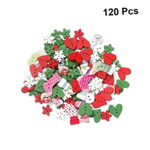 COHEALI 360 Pcs Red Heart Buttons Decorative Buttons DIY Christmas Decorations Christmas Embelishment Vase Fillers Heart Wood Button Christmas Charms Flower Buttons Manual Fancy Wooden