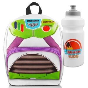 disney buzz lightyear mini backpack set - 10” canvas toy story backpack with front pocket plus bottle | buzz lightyear backpack bundle