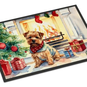 Caroline's Treasures DAC2709MAT Norfolk Terrier Cozy Christmas Doormat Front Door Mat Indoor Outdoor Rugs for Entryway, Non Slip Washable Low Pile, 18H X 27W