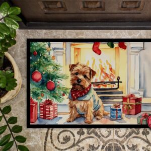 Caroline's Treasures DAC2709MAT Norfolk Terrier Cozy Christmas Doormat Front Door Mat Indoor Outdoor Rugs for Entryway, Non Slip Washable Low Pile, 18H X 27W