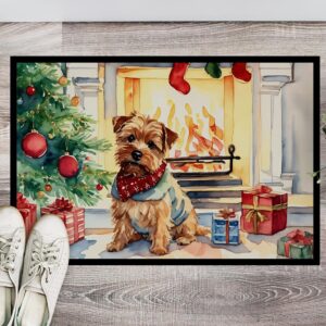 Caroline's Treasures DAC2709MAT Norfolk Terrier Cozy Christmas Doormat Front Door Mat Indoor Outdoor Rugs for Entryway, Non Slip Washable Low Pile, 18H X 27W