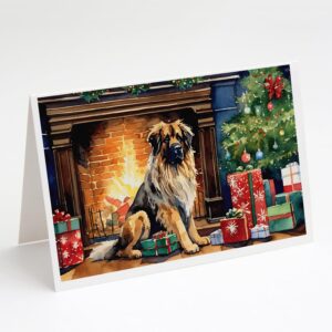 caroline's treasures dac2700gca7p leonberger cozy christmas greeting cards pack of 8 blank cards with envelopes whimsical a7 size 5x7 blank note cards