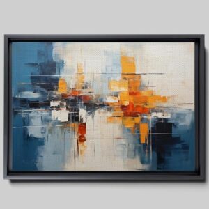 vibrant fusion, modern colorful abstract wall art prints, canvas artwork with red, maya blue, and orange palette texture, wall art, home decor