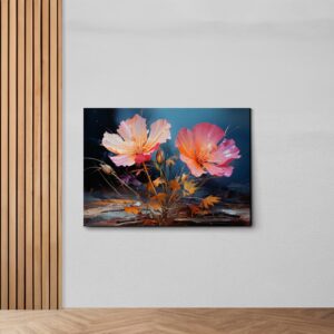 Acrylic Flower Abstract Prints on Canvas, Wall Art for Living Room and Bedroom Decor, Yellow Blue Modern Artwork, Canvas Prints, Wall Decor