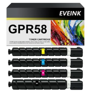 eveink gpr-58 gpr58 toner cartridge remanufactured compatible with can0n imagerunner advance c256if ii c256if iii c356if ii c356if iii dx c257if dx c357if printer(4-pack)