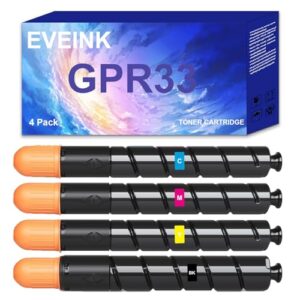 remanufactured gpr-33 gpr33 toner cartridge replacement for canon imagerunner advance c7055 c7065 c7260 c7270 printer(4-pack,2792b003aa 2796b003aa 2800b003aa 2804b003aa )