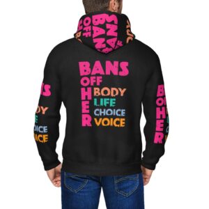 bans off our bodies hoodie men's novelty sweater long sleeve zip cardigan sweater