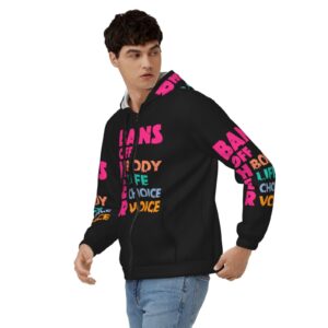 Bans Off Our Bodies Hoodie Men'S Novelty Sweater Long Sleeve Zip Cardigan Sweater