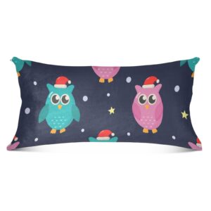 cartoon christmas owls pillowcase for hair and skin body pillow cover long body pillow case 20"x 54" fluffy pillow case with zipper for women men