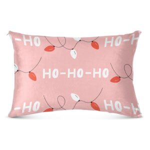 cute christmas ho pink pillowcase for hair and skin body pillow cover body pillow cases queen size 20"x 30" throw pillow with zipper for women men