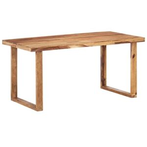 qjbsavva dining table 63"x31.5"x29.9" solid sheesham wood,round bar table kitchentable cocktailtable high table suitable for living room, kitchen, backyard, wedding