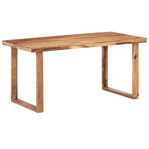 QJBSAVVA Dining Table 63"x31.5"x29.9" Solid Sheesham Wood,Round bar Table KitchenTable CocktailTable High Table Suitable for Living Room, Kitchen, Backyard, Wedding