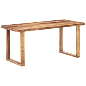 QJBSAVVA Dining Table 63"x31.5"x29.9" Solid Sheesham Wood,Round bar Table KitchenTable CocktailTable High Table Suitable for Living Room, Kitchen, Backyard, Wedding