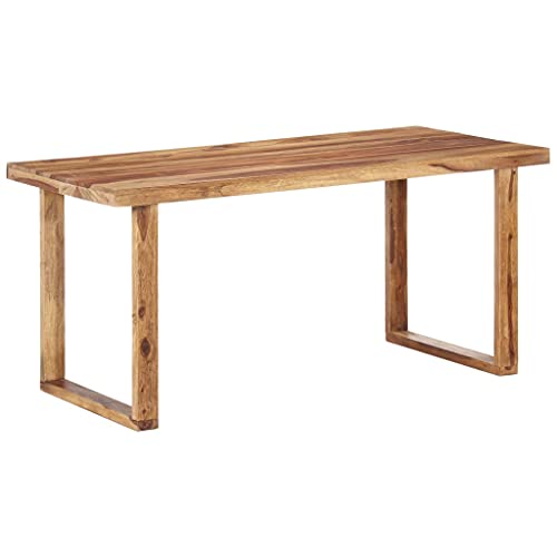 QJBSAVVA Dining Table 63"x31.5"x29.9" Solid Sheesham Wood,Round bar Table KitchenTable CocktailTable High Table Suitable for Living Room, Kitchen, Backyard, Wedding