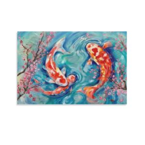 posters abstract art painting poster colorful fish wall art living room office bathroom wall decoration canvas art poster and wall art picture print modern family bedroom decor 12x18inch(30x45cm) unfr