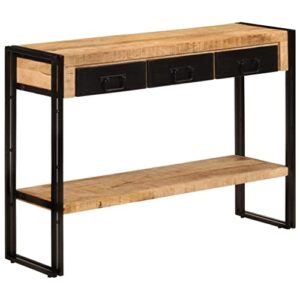 QJBSAVVA Console Table 43.3"x11.8"x29.9" Solid Wood Mango,Garden Tables Bedside Table Hallway Tables Entry Tables Suitable for Home, Office, Bedroom, Meeting Room