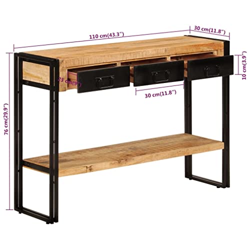 QJBSAVVA Console Table 43.3"x11.8"x29.9" Solid Wood Mango,Garden Tables Bedside Table Hallway Tables Entry Tables Suitable for Home, Office, Bedroom, Meeting Room