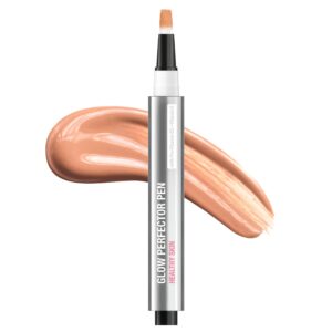 neutrogena healthy skin glow perfector pen, lightweight brightening concealer pen with pro-vitamin b5 & vitamin e to brighten darkness & dullness for a natural, radiant highlight, neutral 1oz