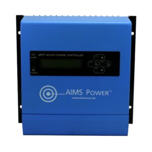 aims power scc60amppt 60 amp mppt solar charge controller, 12, 24, 36 and 48 volt solar systems; 4 stage charging; battery type selector; stackable; over temp protection (renewed)