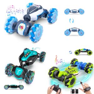 dysaim gesture rc car, gesture sensing rc stunt car toys for kids 6-12 yr, 2.4ghz 4wd hand remote control cars with lights music, off-road 360° rotation rc drift car birthday halloween xmas gifts