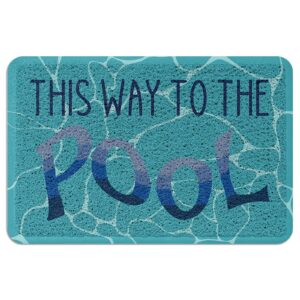 rugs for bedroom men doormat entrance rugs welcome mats blue beach outdoor indoor mats rubber backing for front door/yard/garage/garden summer seaside this way to the pool welcome doormat 18x30 inch